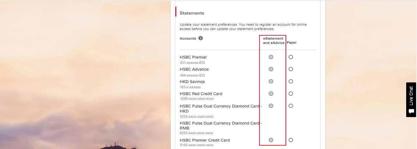 HSBC Accounts eStatement and eAdvice - HSBC HK